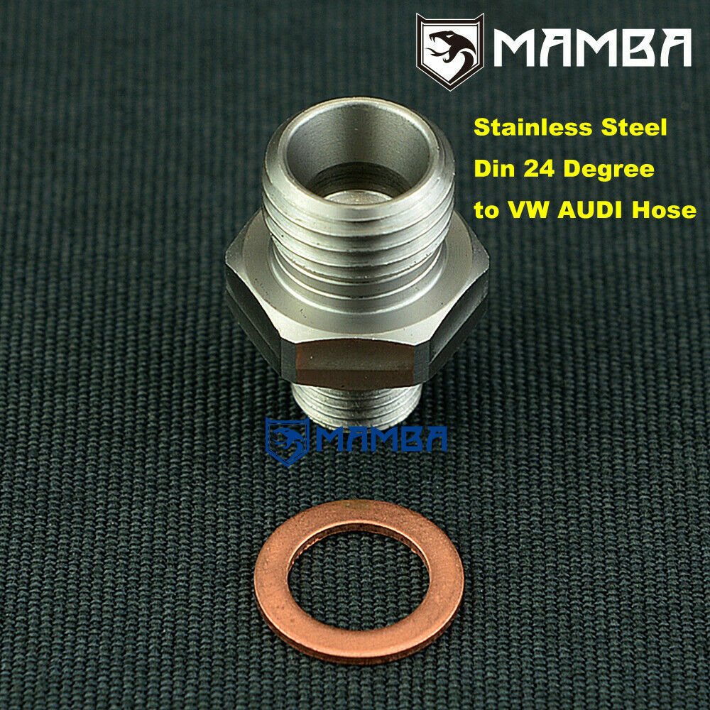 Turbo Oil Feed Line Fitting Din 24 M14x1.5 to M10x1.0 For VW AUDI 1.9 2 ...