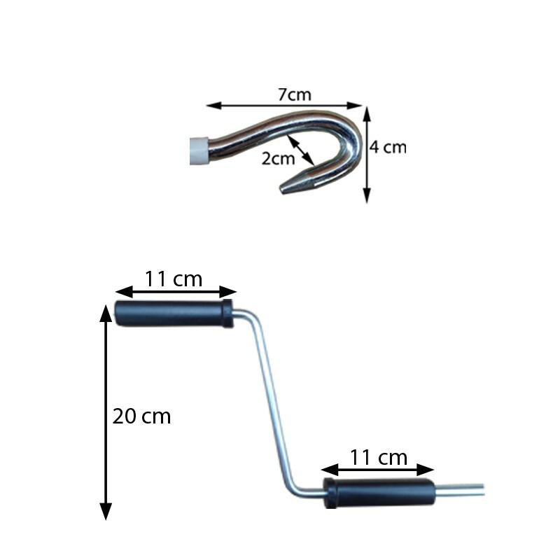 ️ Markisenkurbel mit Fleischerhaken, Kurbel für Markise für ovale ...