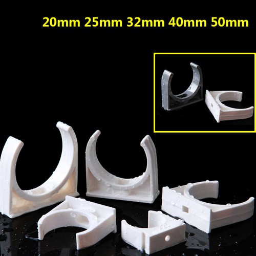 PVC Pipe Clamps Clips Holders Fixed Support 20mm 25mm 32mm 40mm 50mm ...