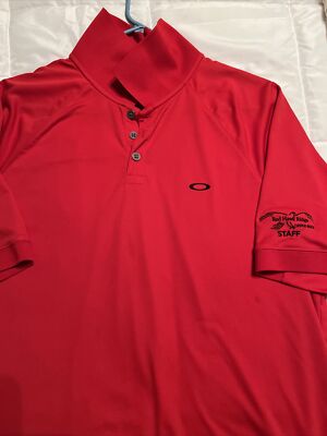 Oakley Shirt Mens X-Large Regular Fit Golf Polo Short Sleeve Red Hawk ...