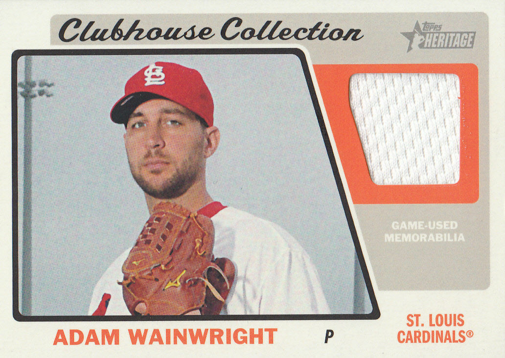 Adam Wainwright 2015 Topps Heritage Clubhouse Collection Relic Card # ...