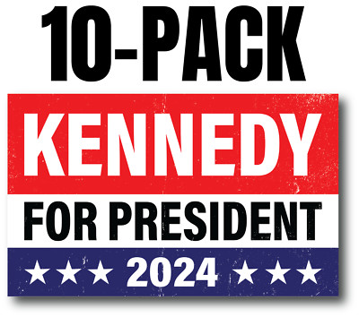 10 PACK RFK JR STICKERS ROBERT F KENNEDY JR PRESIDENT BUMPER DECAL ...