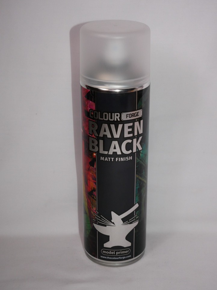Colour Forge Raven Black Matt Finish Model Primer 500ml Aerosol Rattle ...