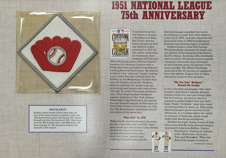 MAJOR LEAGUE BASEBALL COOPERSTOWN COLLECTION OFFICIAL PATCH - WILLABEE ...