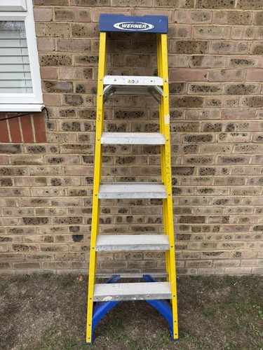 Werner 5 Tread Fibreglass Step Ladder GRP EN131 Non-Conductive Trade ...