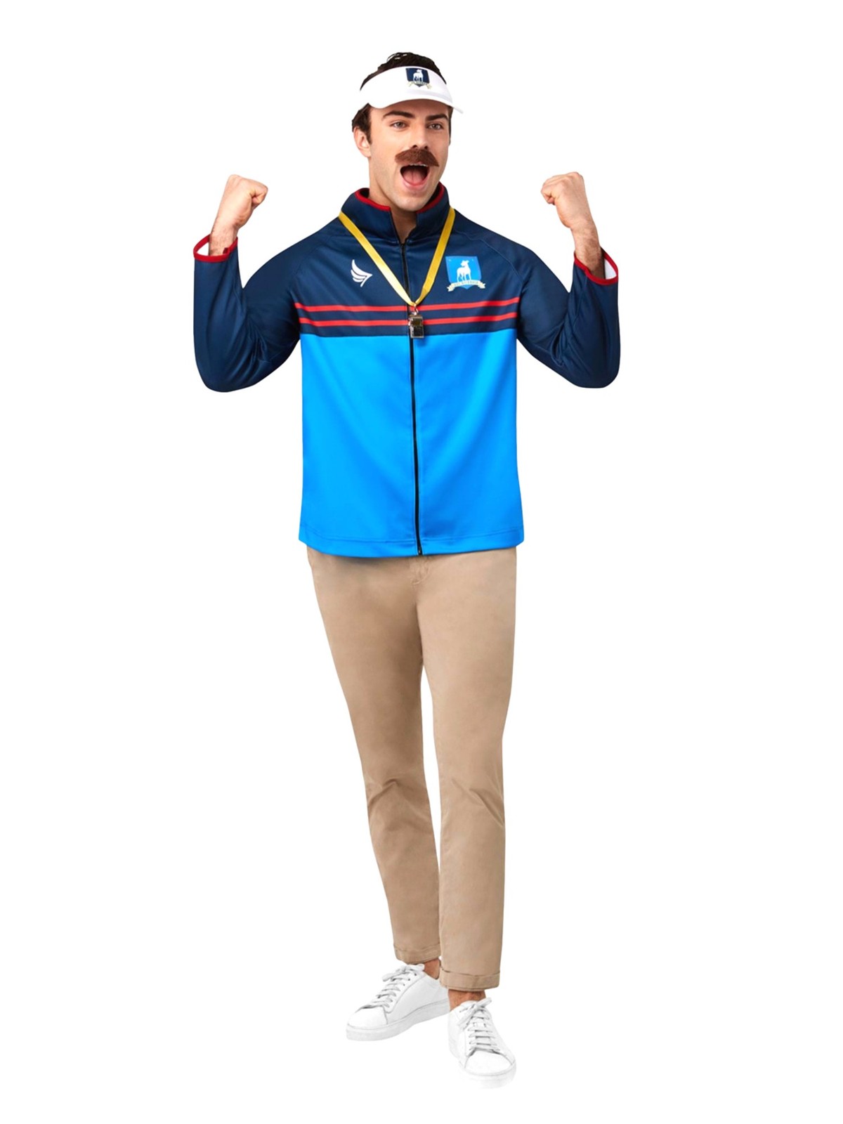 Rubies Mens Ted Lasso Soccer Coach Jacket Visor Whistle Halloween ...
