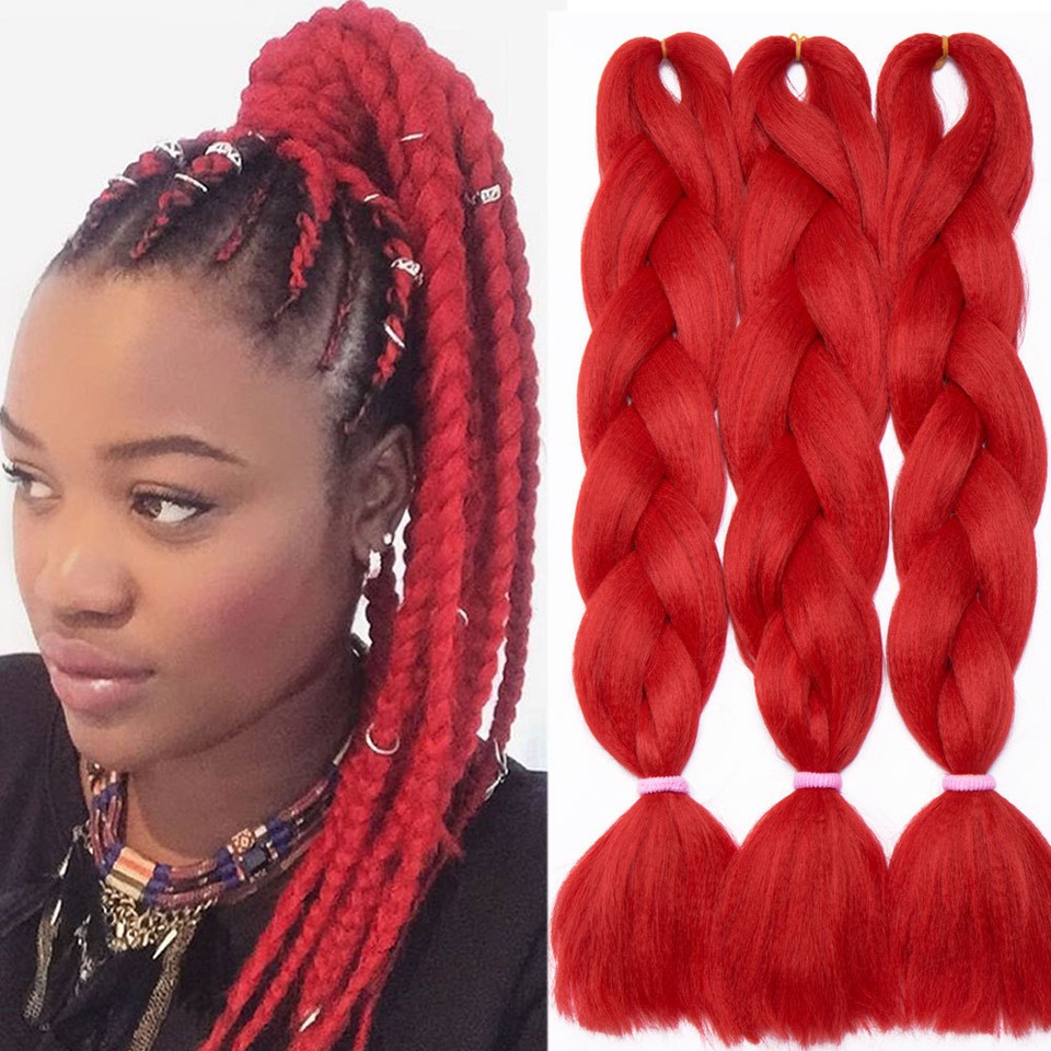 24"Ombre Color Jumbo Braiding Hair Extension Two Tone Color Synthetic ...