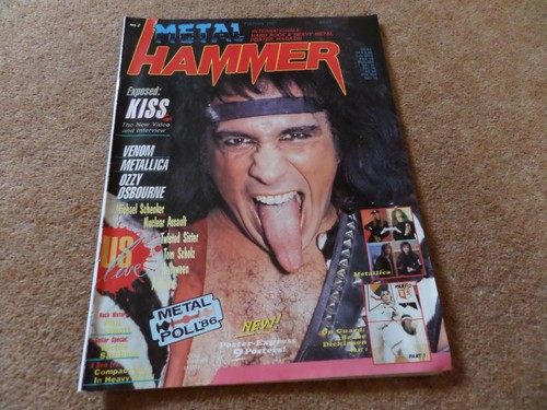 MAGAZINE METAL HAMMER FEB 1987 NO 2 GENE SIMMONDS COVER METALLICA BRUCE ...
