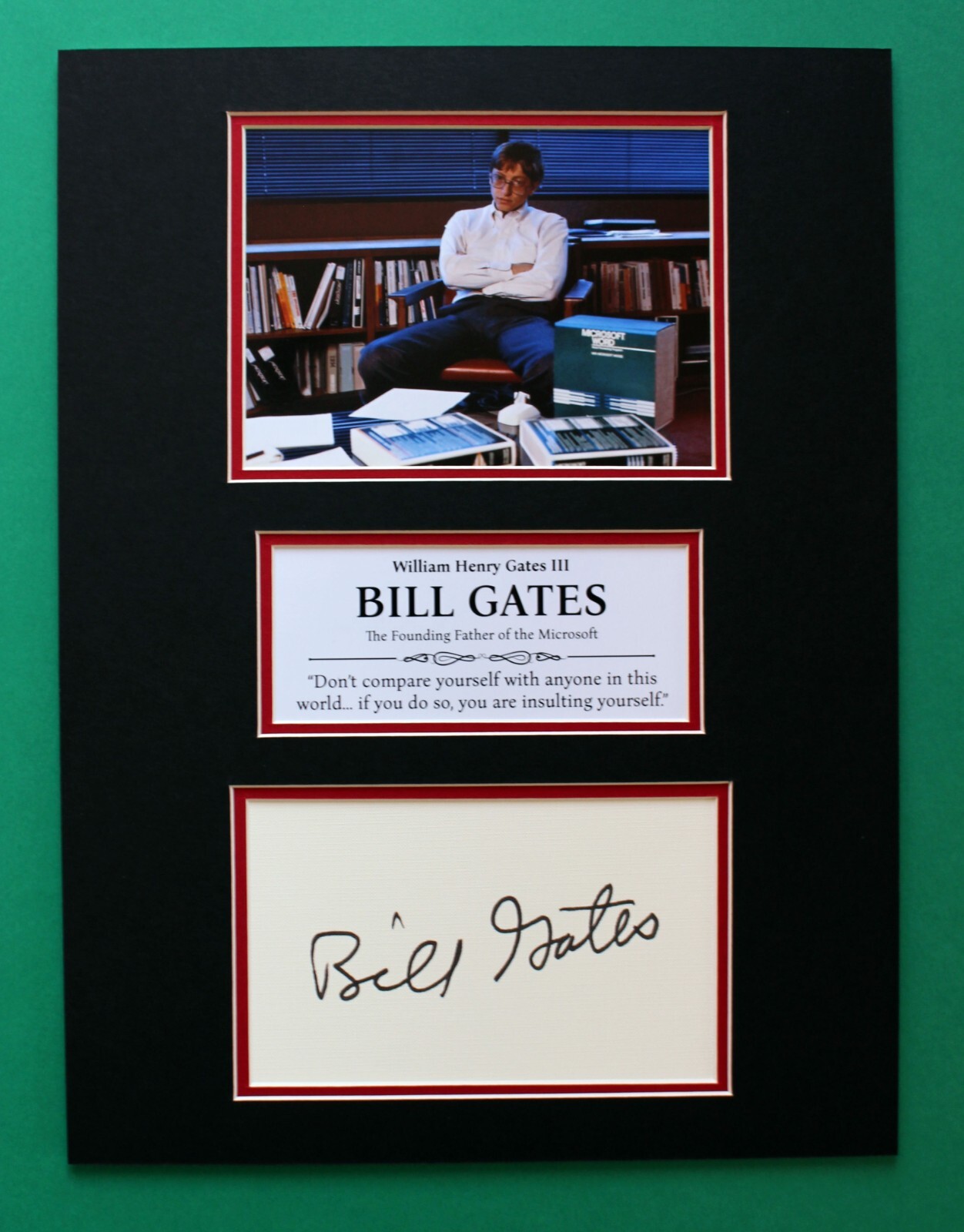 BILL GATES AUTOGRAPH masterly display Founding Father of Microsoft | eBay
