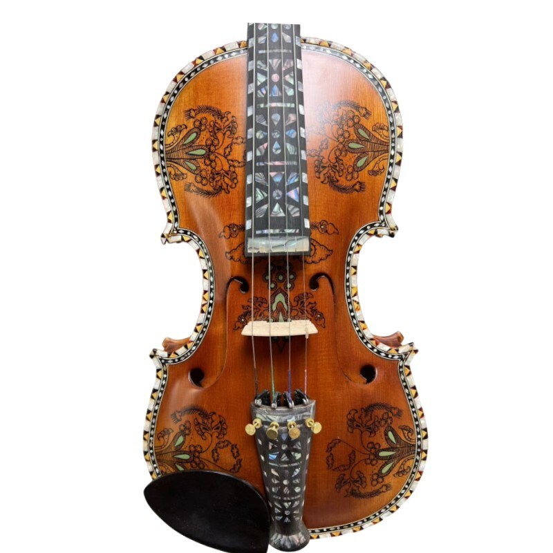 Hand made Norwegian fiddle 4 strings 4/4 violin Hardanger fiddle ...