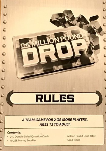 The Million Pound Drop Board Game. Spare Rules/Instructions. | eBay