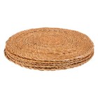 Round Straw Placemats Water Hyacinth Weave Rattan Drinks Mat - Typha ...