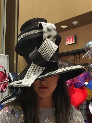 Look! NEW CHARM NY * SILVER only* RHINESTONE HAT CHURCH Tall Crown ...