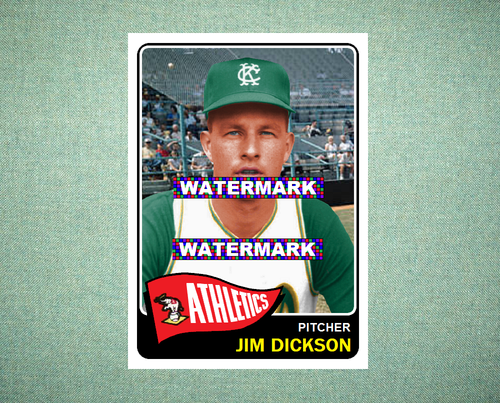 Jim Dickson Kansas City Athletics A's 1965 Style Custom Baseball Art ...