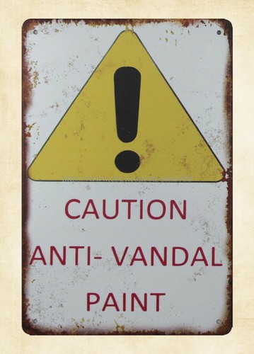 Caution Anti-Vandal Paint metal tin sign vintage automotive signs | eBay