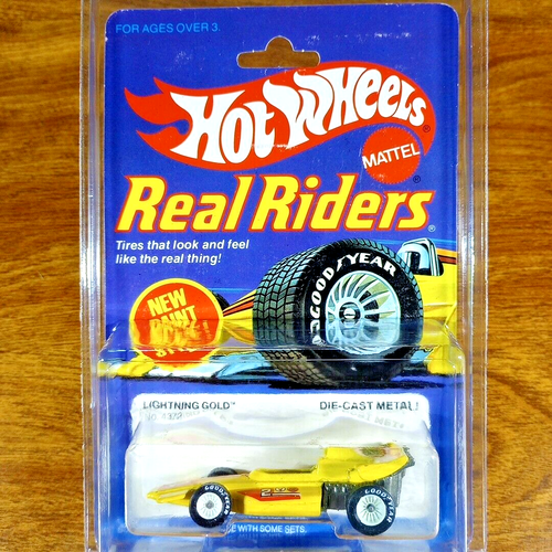 Vintage Hot Wheels Real Riders Lightning Gold Yellow White Hubs ...