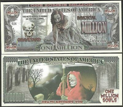 Zombie Million Souls Dollar Bill Play Funny Money Novelty Note + FREE ...