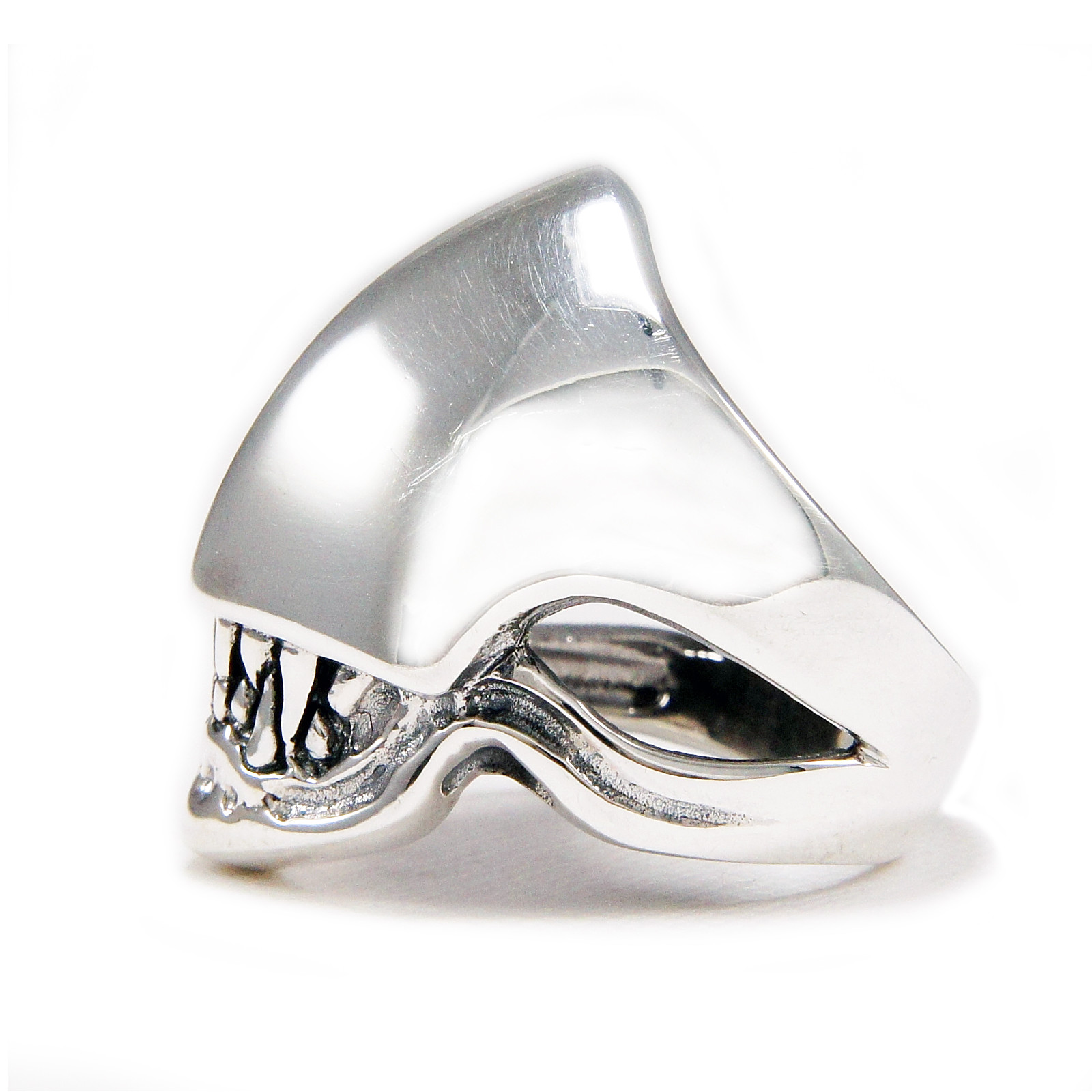 ALIEN FANGS SKULL 925 STERLING SILVER GOTHIC BIKER ROCKABILLY RING tan ...