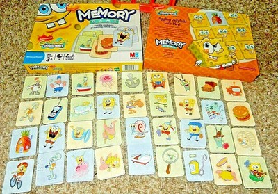 2008 LN SPONGEBOB SQUAREPANTS Complete 72 Memory Cards Matching Game ...