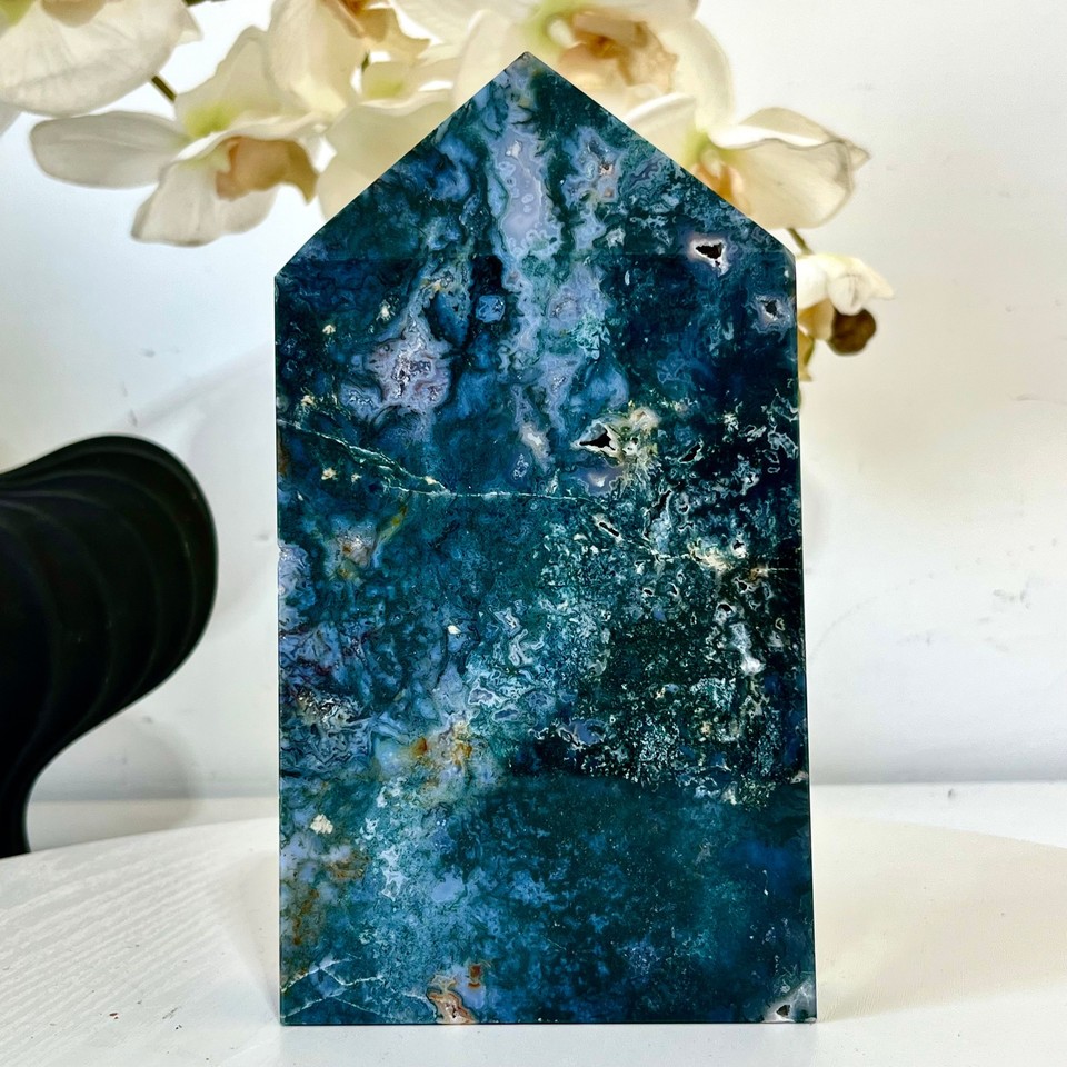 2.75LB Natural water grass agate crystal obelisk quartz crystal energy ...