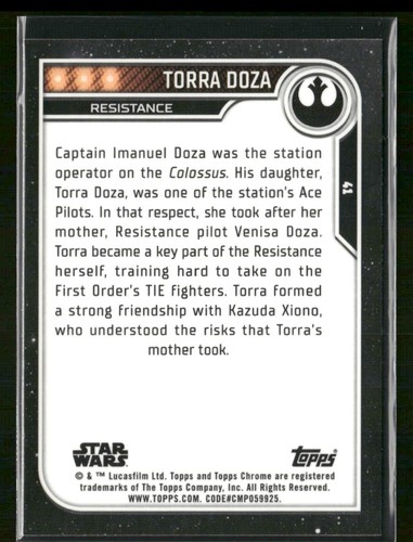 2023 Topps Chrome Star Wars #41 Torra Doza | eBay
