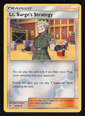 Pokemon 60/68 Lt. Surge's Strategy Reverse Holo Foil Card TCCCX | eBay