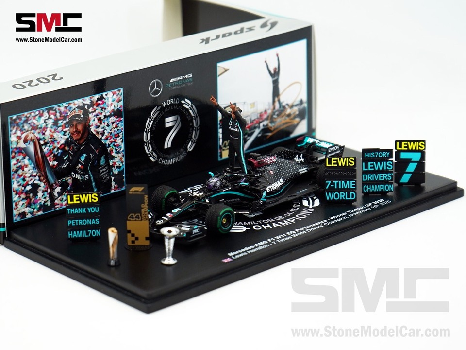Mercedes F1 W11 #44 Lewis Hamilton 2020 Turkish 7x WDC 1:43 Spark ...