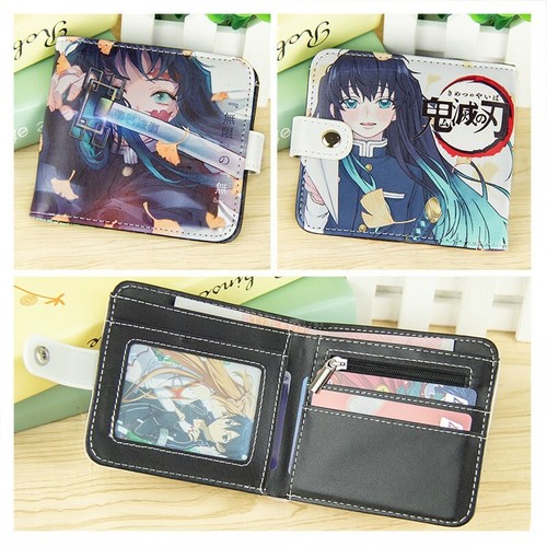 Demon Slayer Anime Cute Unisex Bifold Wallet Cosplay Purse Card Cash ...