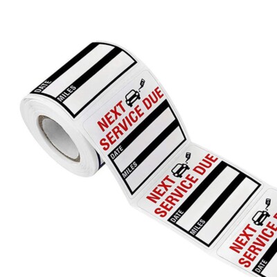 300PCS Oil Change Stickers Next Service Due Reminder Sticker Roll ...