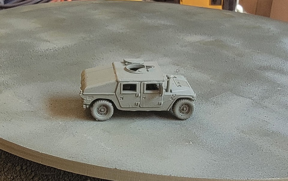 One HO 1/87 scale Humvee with open roof hatch, olive drab | eBay