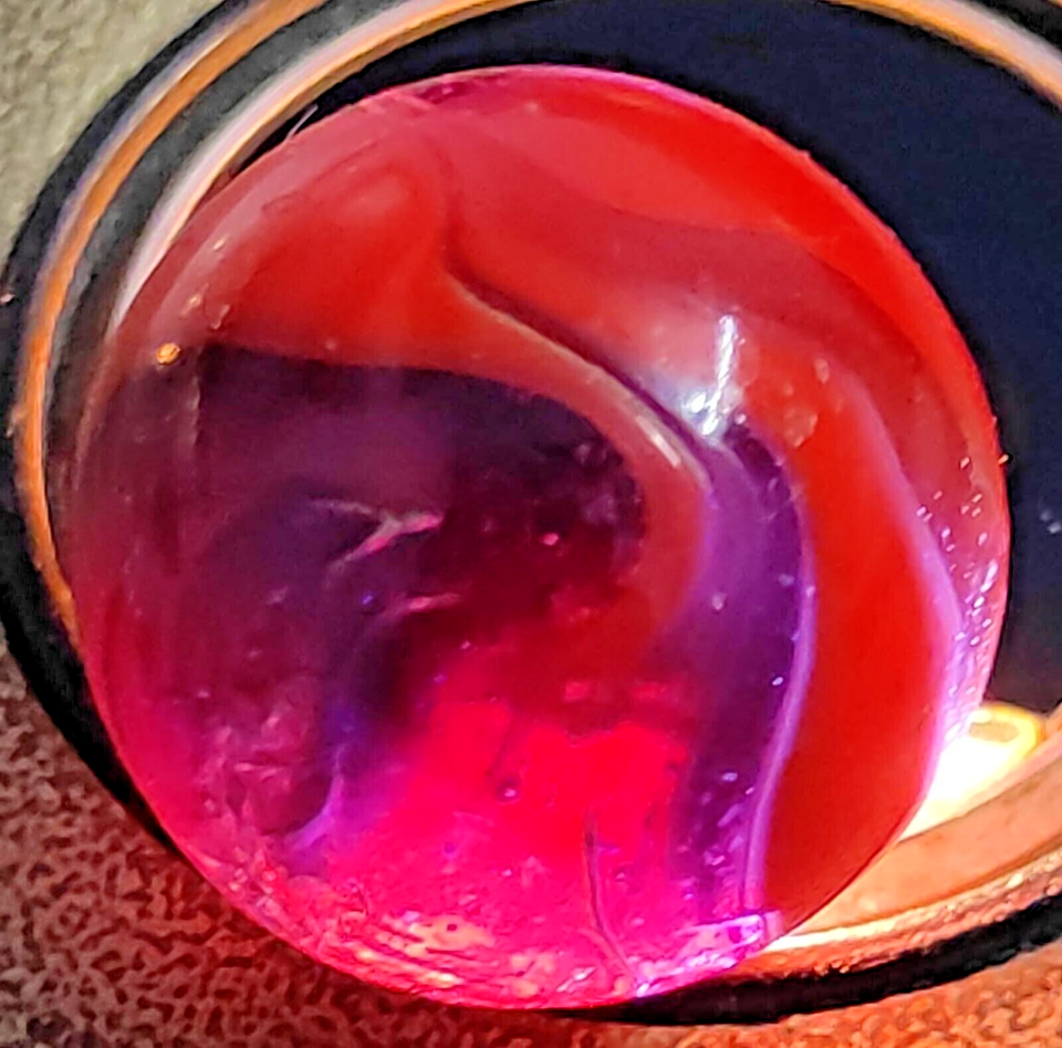 OldToy marble.66'' TRANSITIONAL Leighton black&red oxblood ,violet ...