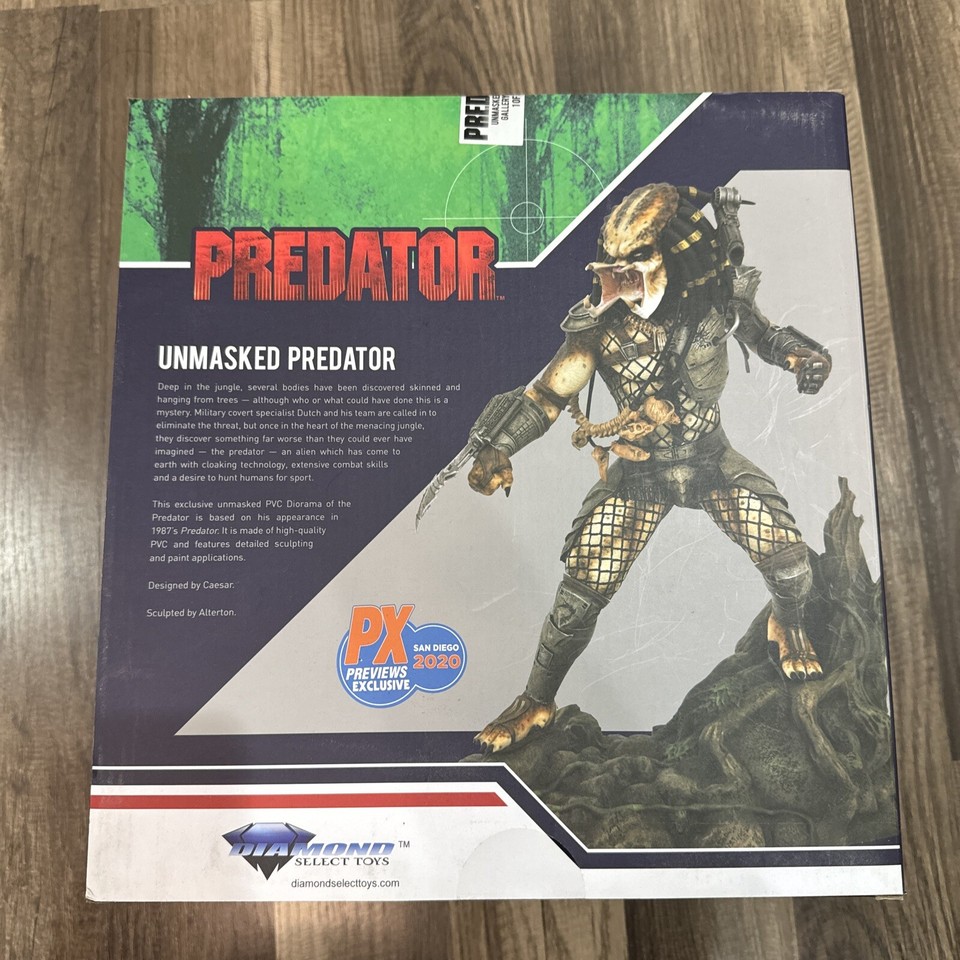SDCC 2020 Diamond Select PREDATOR GALLERY UNMASKED STATUE UNOPENED 1 of ...