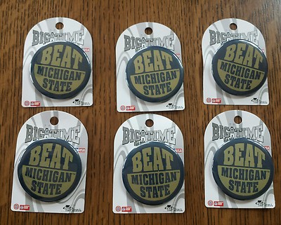NOTRE DAME FIGHTING IRISH BIG TIME GAME BUTTONS PIN BEAT MICHIGAN STATE ...