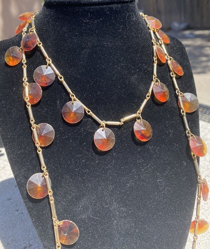 Collector's 1920's Vintage Flapper Lucite Amber Faceted Disc 52 ...