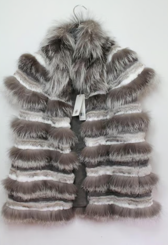 $1695 NEW TORY BURCH RABBIT FOX FUR VEST JACKET FALL WINTER XS! | eBay