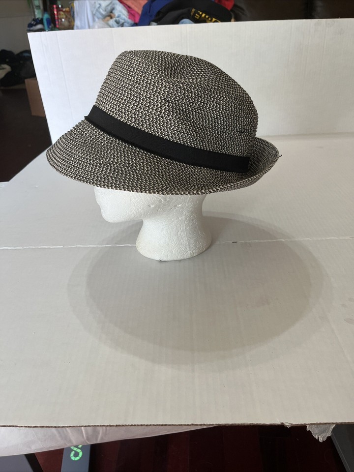 Nine West Fedora Adult hat Size 58 57 circumference. Black, White and ...