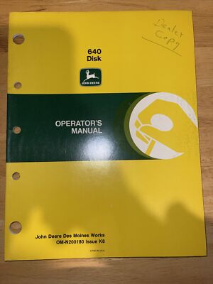 John Deere 640 Disk Operator's Manual OMN200180 Issue K8 | eBay