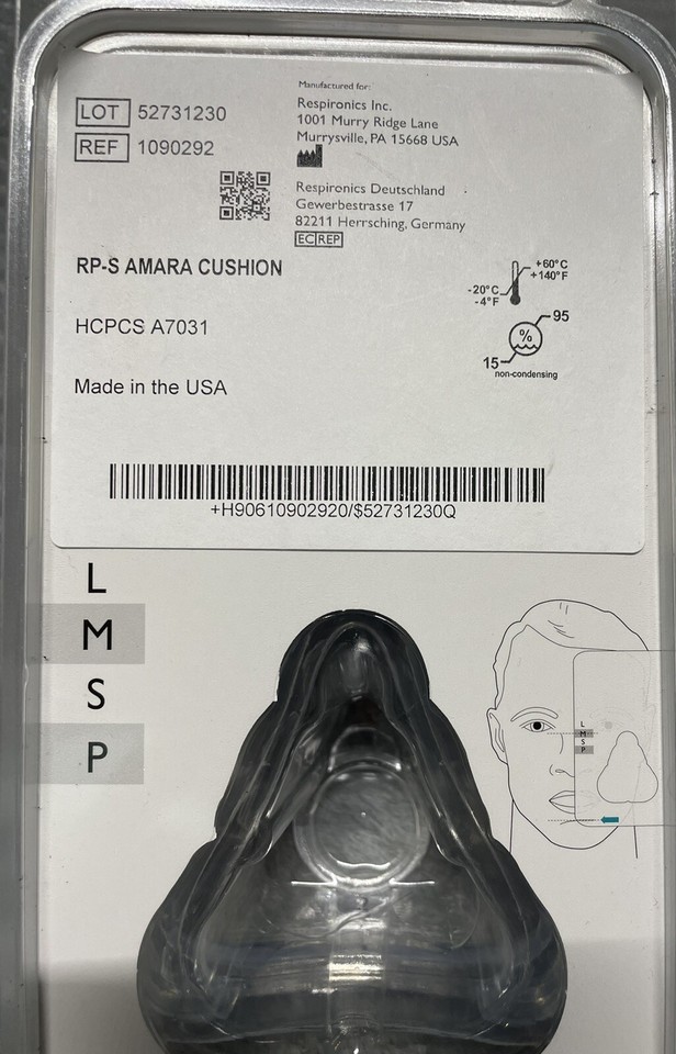 Philips Respironics Amara Full Face Silicone Cushion Size SMALL HCPCS ...