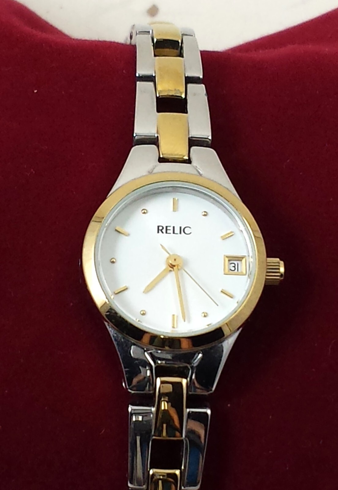 Relic Women's Watch ZR33470 with Date Silver & Gold Band Water ...