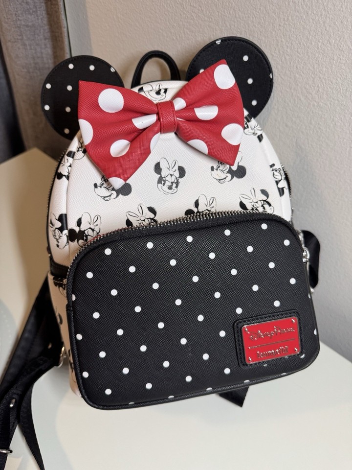 Lounge Fly Minnie Mouse Faces Polka Dot Mini Backpack Park Exclusive | eBay