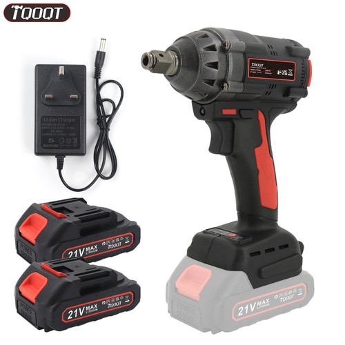 Heavy Duty Electric Impact Wrench 21V Ratchet Nut Gun Cordless Wheel ...