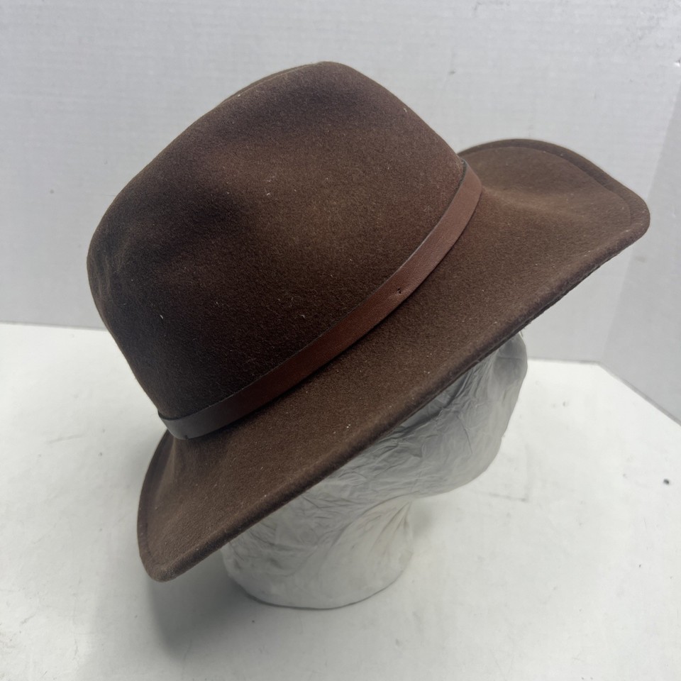 Vintage Brown Wool Felt Fedora Hat Sz S/M Dorfman Pacific Stockton CA ...