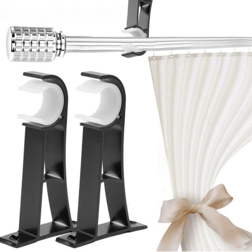 Aluminum Alloy Roman Rod Bracket with Screws Curtain Fixing Clip | eBay ...