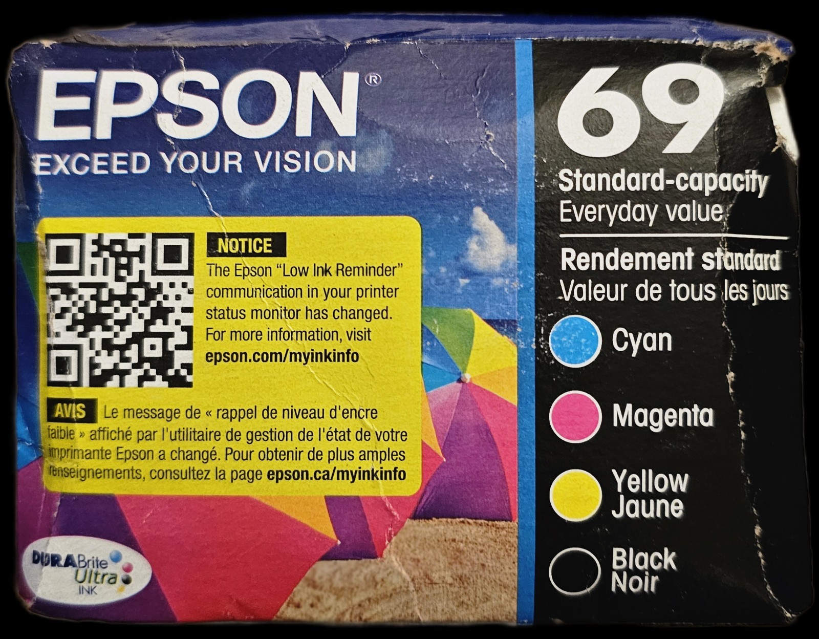 Epson 69 4pk Combo Ink Cartridges - Black/Cyan/Magenta/Yellow | eBay