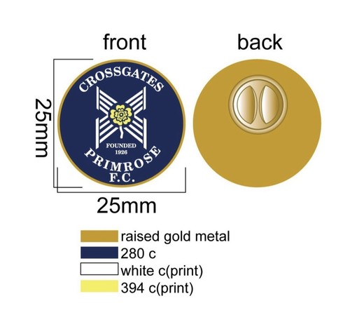 Crossgates Primrose FC Scottish football pin badge | eBay