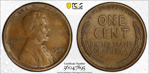 1909-S VDB Lincoln Cent Wheat Penny -- XF 45 PCGS with Gold Shield | eBay