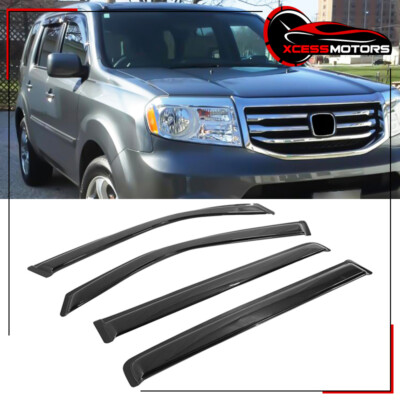 Fits 09-15 Honda Pilot Window Visor Acrylic Vent Sun Shade Rain Guards ...
