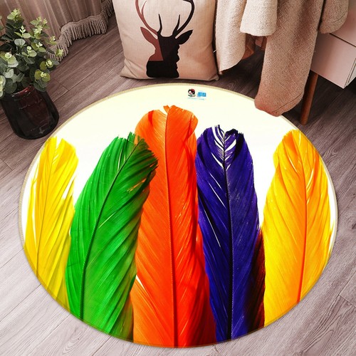 3D Colored Feathers NAO3722 Game Rug Mat Elegant Photo Carpet Mat Fay ...