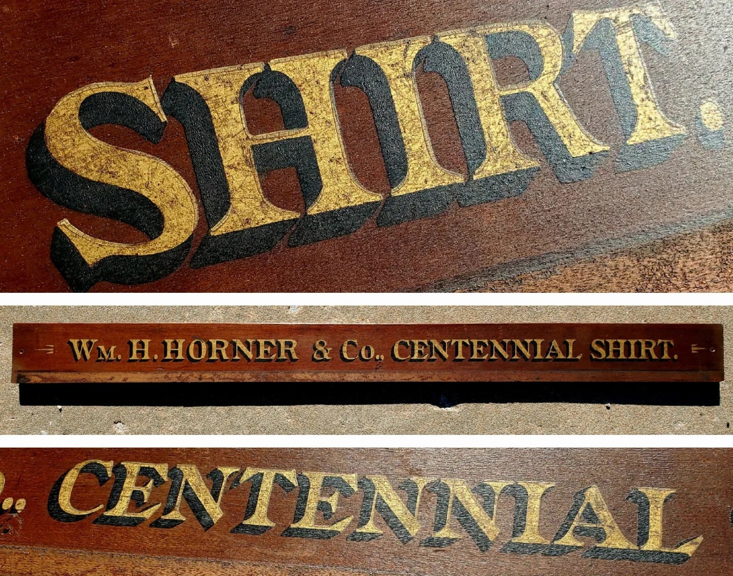 1876 PAINTED MAHOGANY CENTENNIAL SHIRTS SIGN | eBay