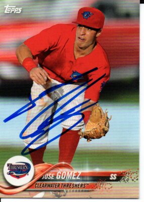 Jose Gomez Clearwater Threshers 2018 Topps Pro Debut Autographed Signed ...